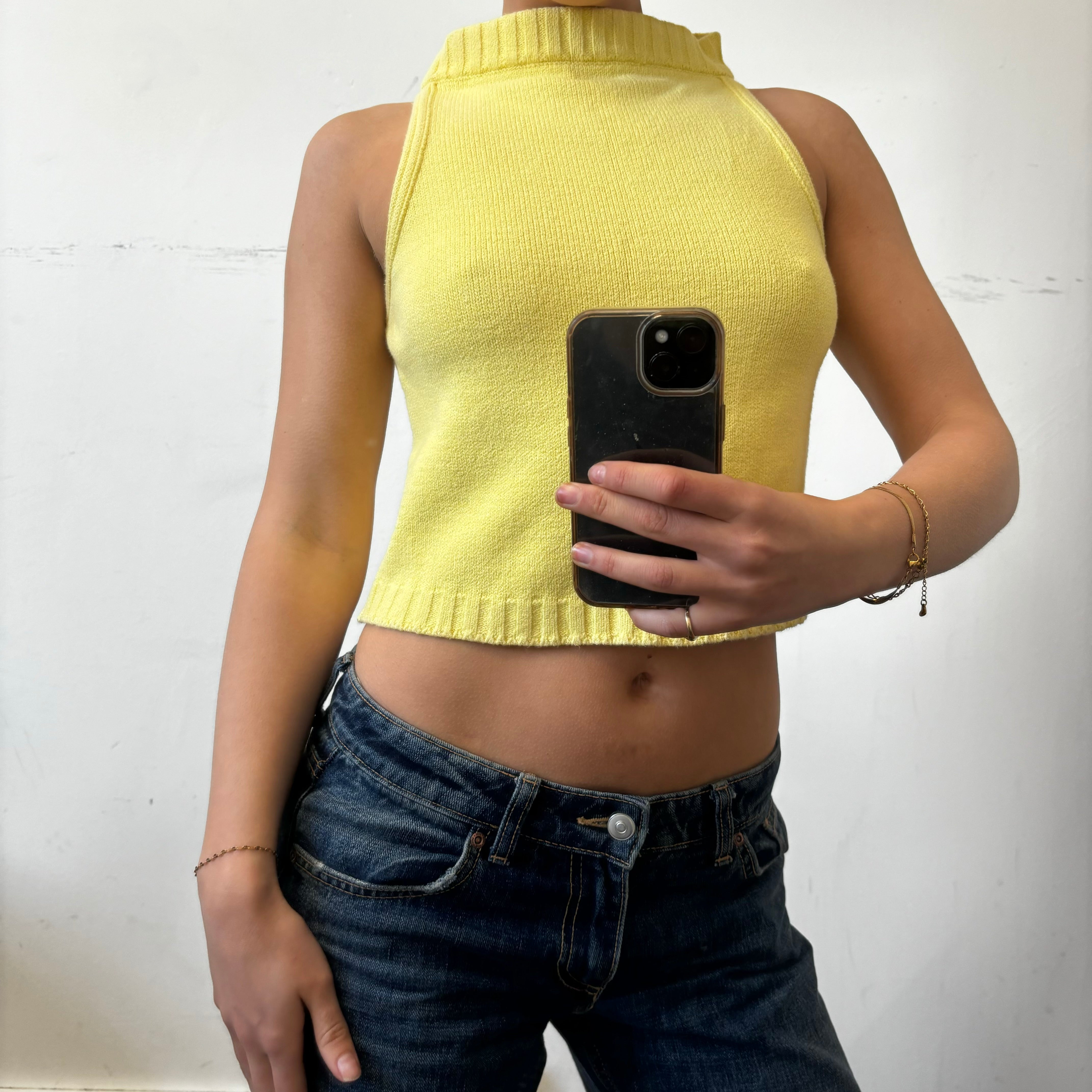 yellow knit top – moomies